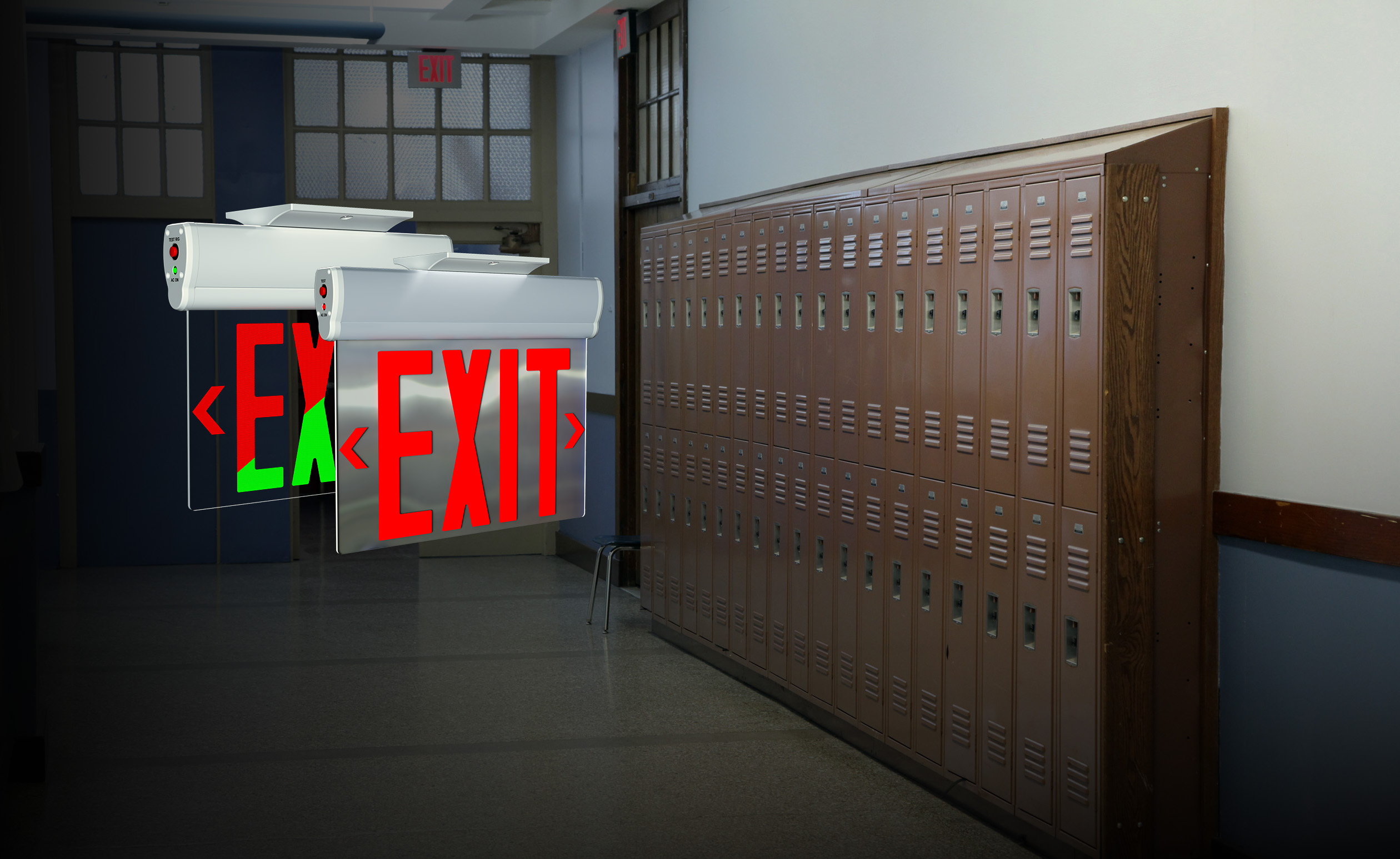 ELX Universal Mounting Edge-Lit Exit Sign - RAB Lighting